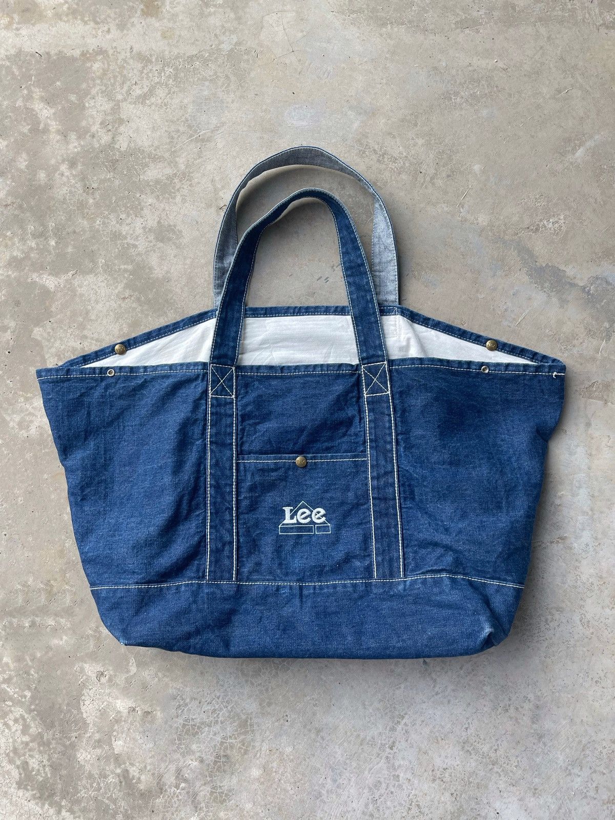 Bag × Japanese Brand × Lee Large size Lee Denim Unisex workwear Totes ...