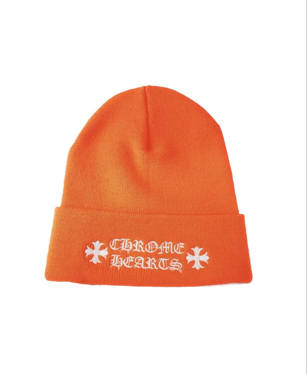 Chrome Hearts CHROME HEARTS ORANGE CH LOGO BEANIE | Grailed