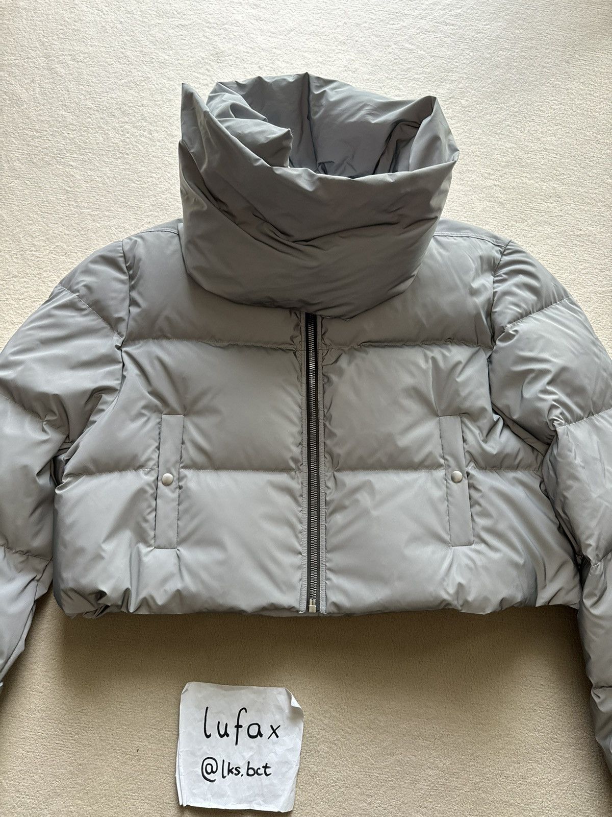 Rick Owens NEW | * SAMPLE * FW22 STROBE REFLECTIVE FUNNEL NECK PUFFER | Grailed