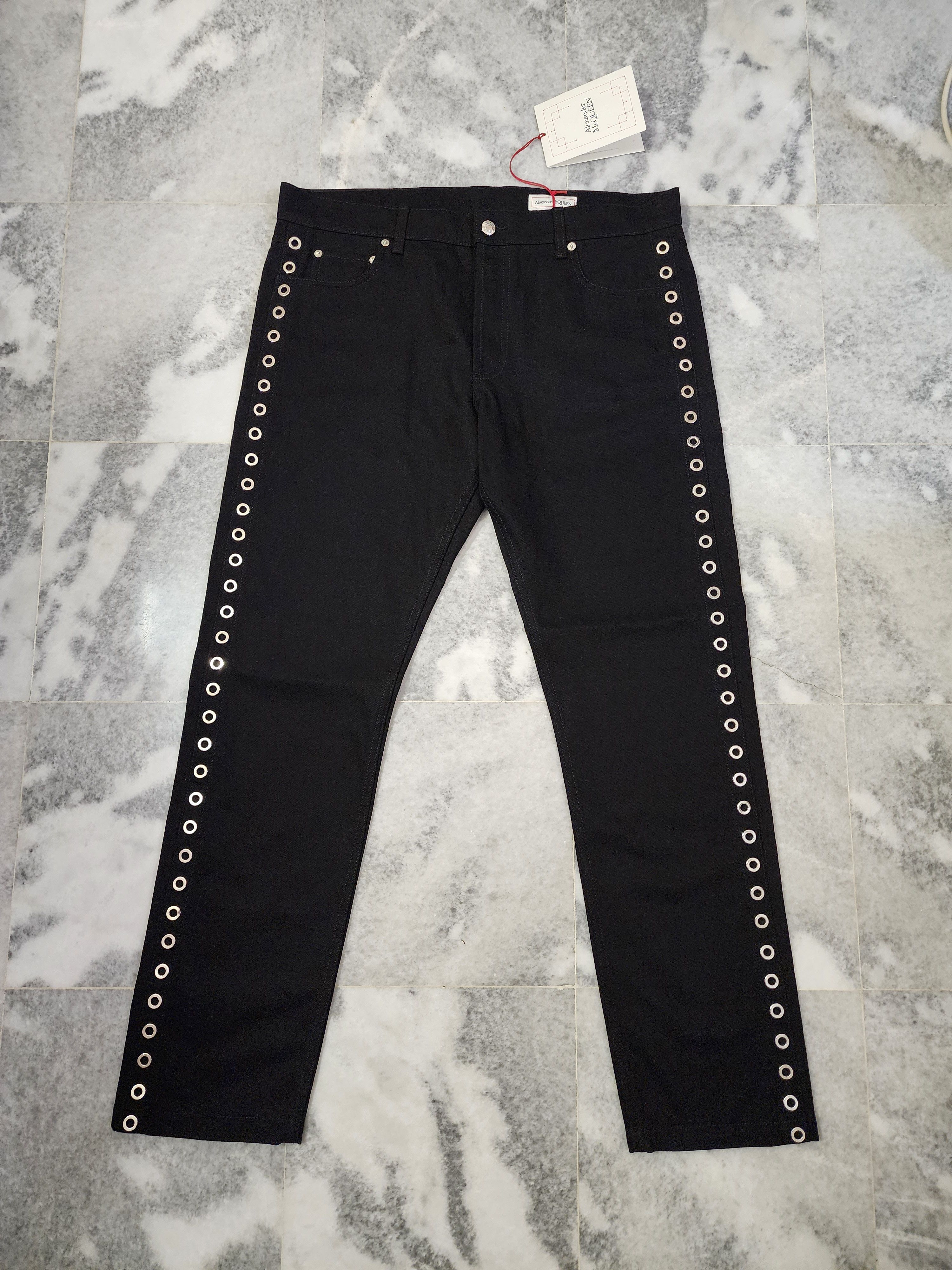 Alexander McQueen Eyelet Detailed Denim Jeans | Grailed