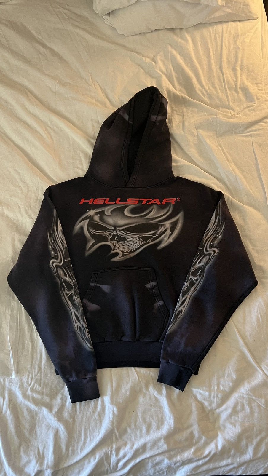 HELLSTAR Hellstar airbrushed skull hoodie | Grailed