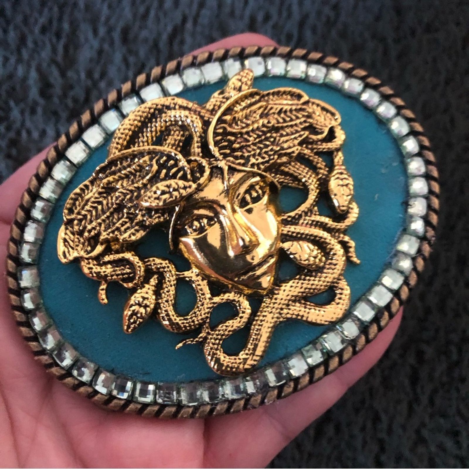 Handmade Handcrafted Medusa repurpose brass belt buckle | Grailed