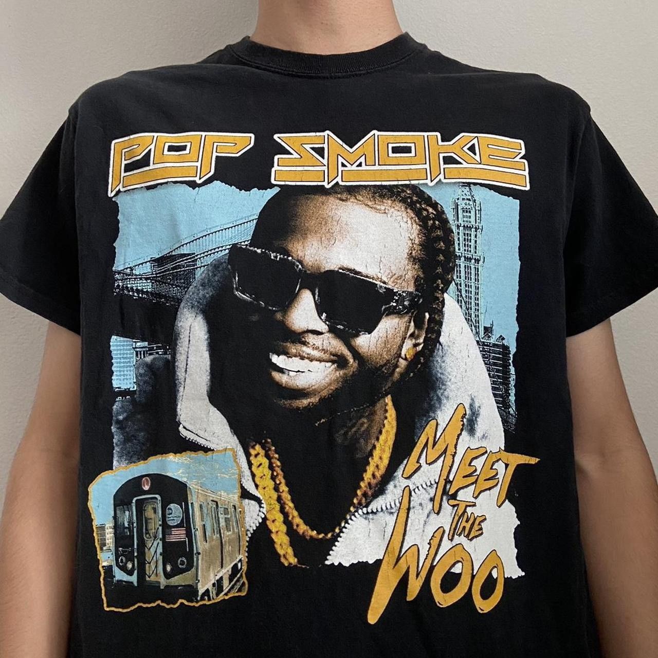 Streetwear Pop Smoke Rap Tee Graphics Black Tee Shirt | Grailed