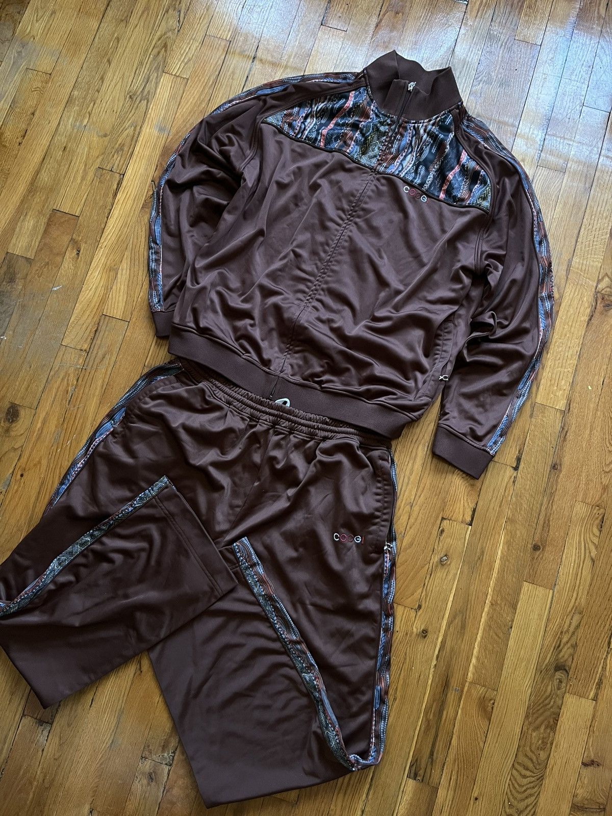 Coogi Coogi Tracksuit rare brown pants and zip bomber xxl | Grailed