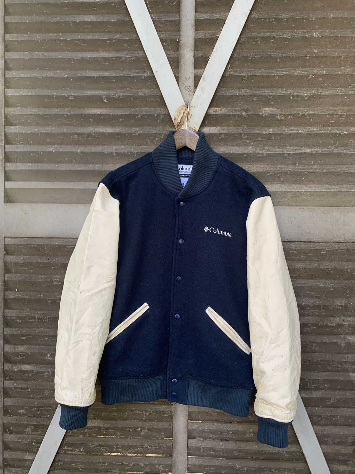 Columbia × Streetwear × Varsity Jacket 👹Vintage COLUMBIA Leather ...