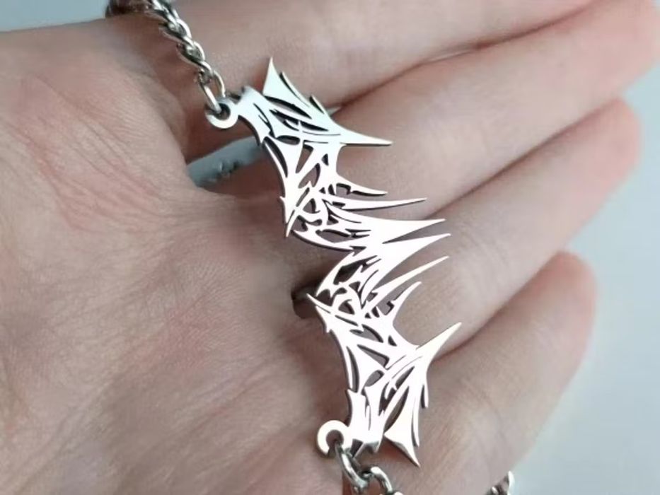 Handmade 🔥Spike Graffiti Chain Necklace Punk Gothic Rock Grunge | Grailed