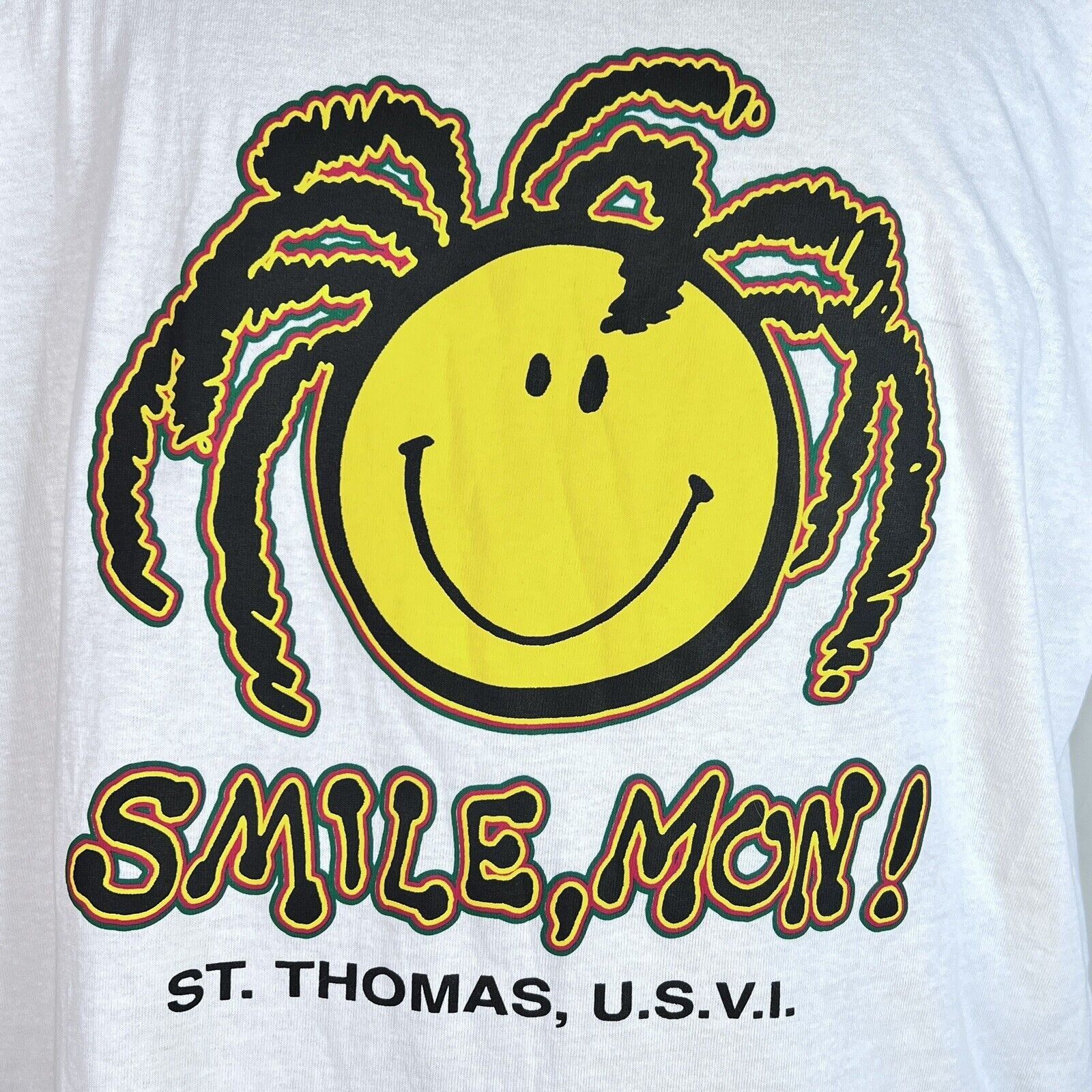Vintage Vintage Smiley Face Dreadlocks T Shirt St Thomas Virgin Isla ...