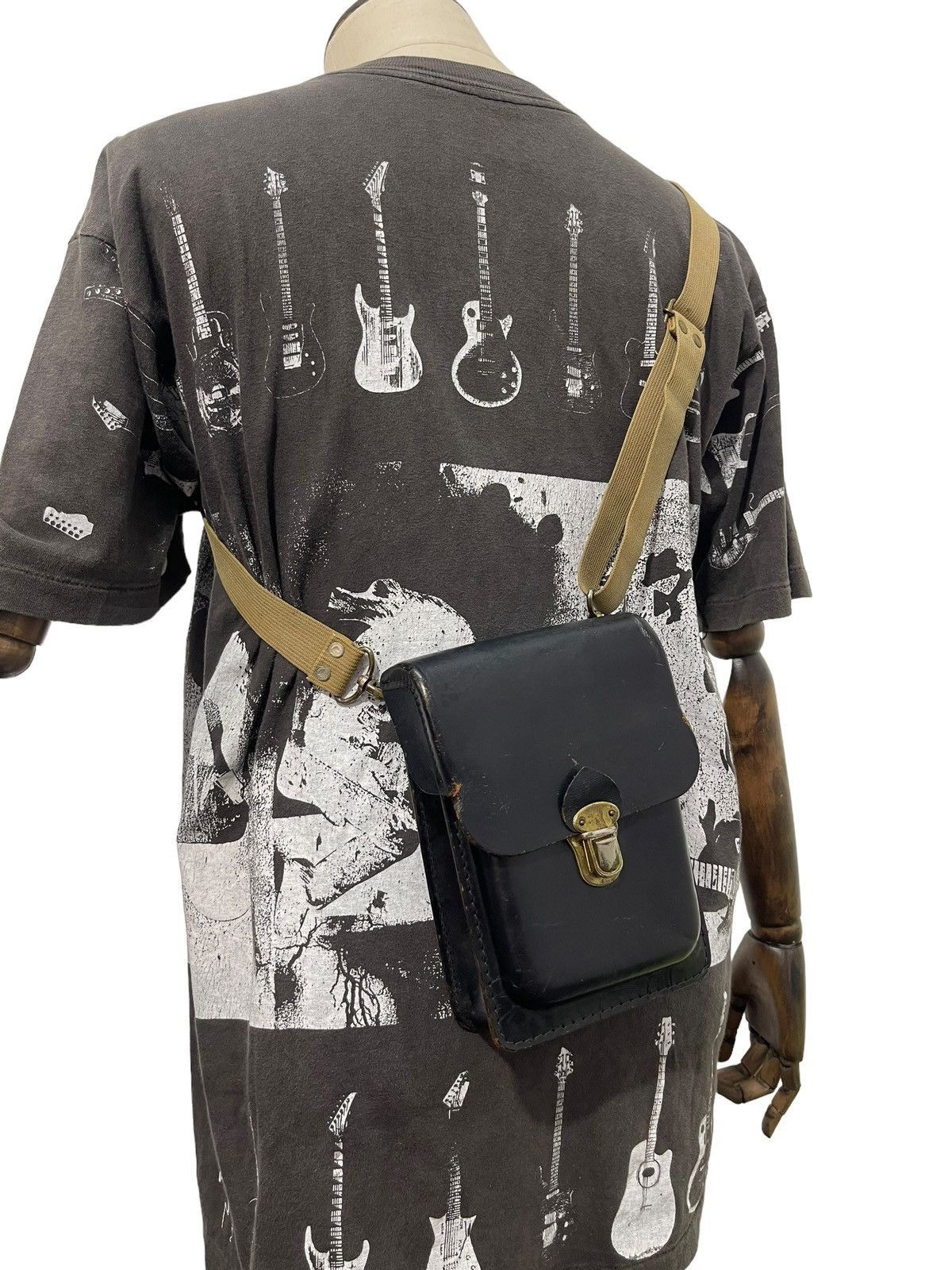 Japanese Brand Full Leather Vtg 80s BMS Japan Sling Bag Cam Cross Body ...