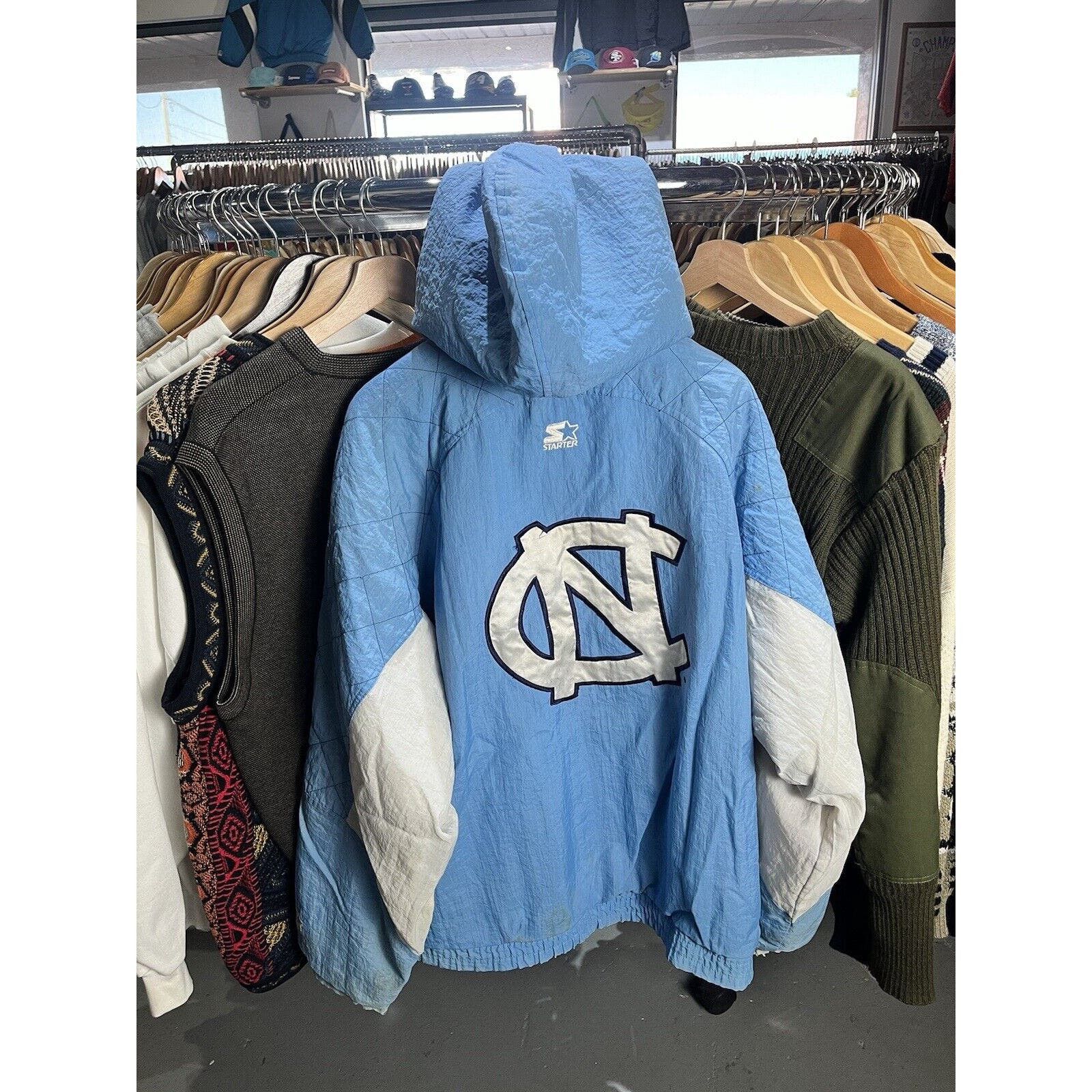 Starter Vintage 90s Starter UNC Tar Heels Puffer Jacket Coat XL | Grailed