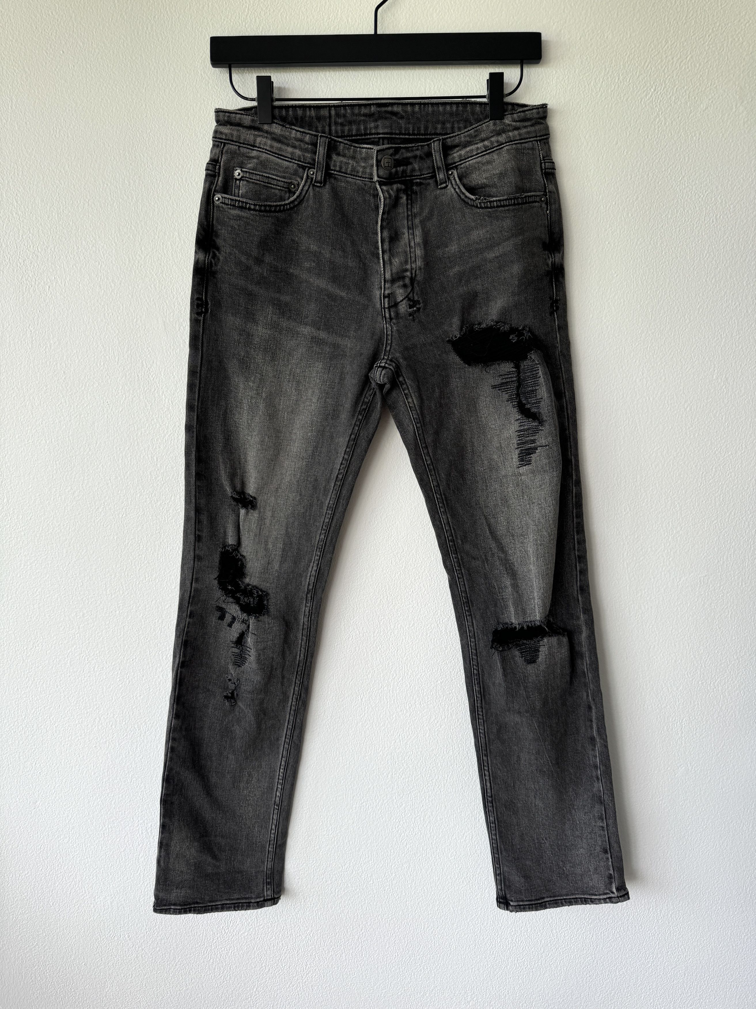 Ksubi denim jean hazlow 30 angst trashed faded black grey ripped | Grailed