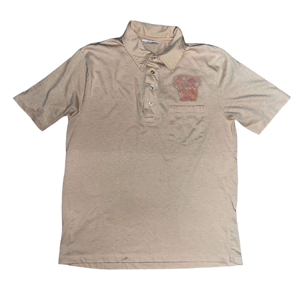 Hanes × Vintage 1980s Hanes 4 Button Hugging bears Balloons Shirt | Grailed