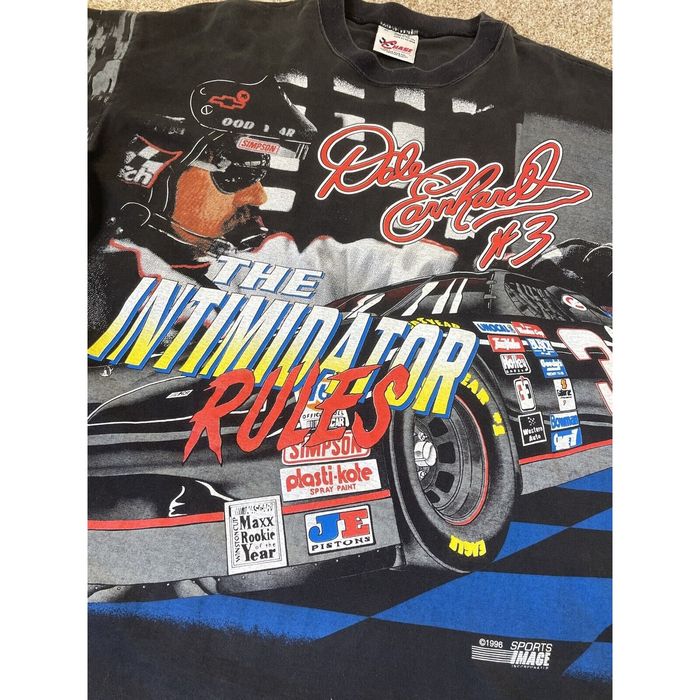 Vintage Dale Earnhardt The Intimidator Rules Mens Tee XL All Over Pr ...
