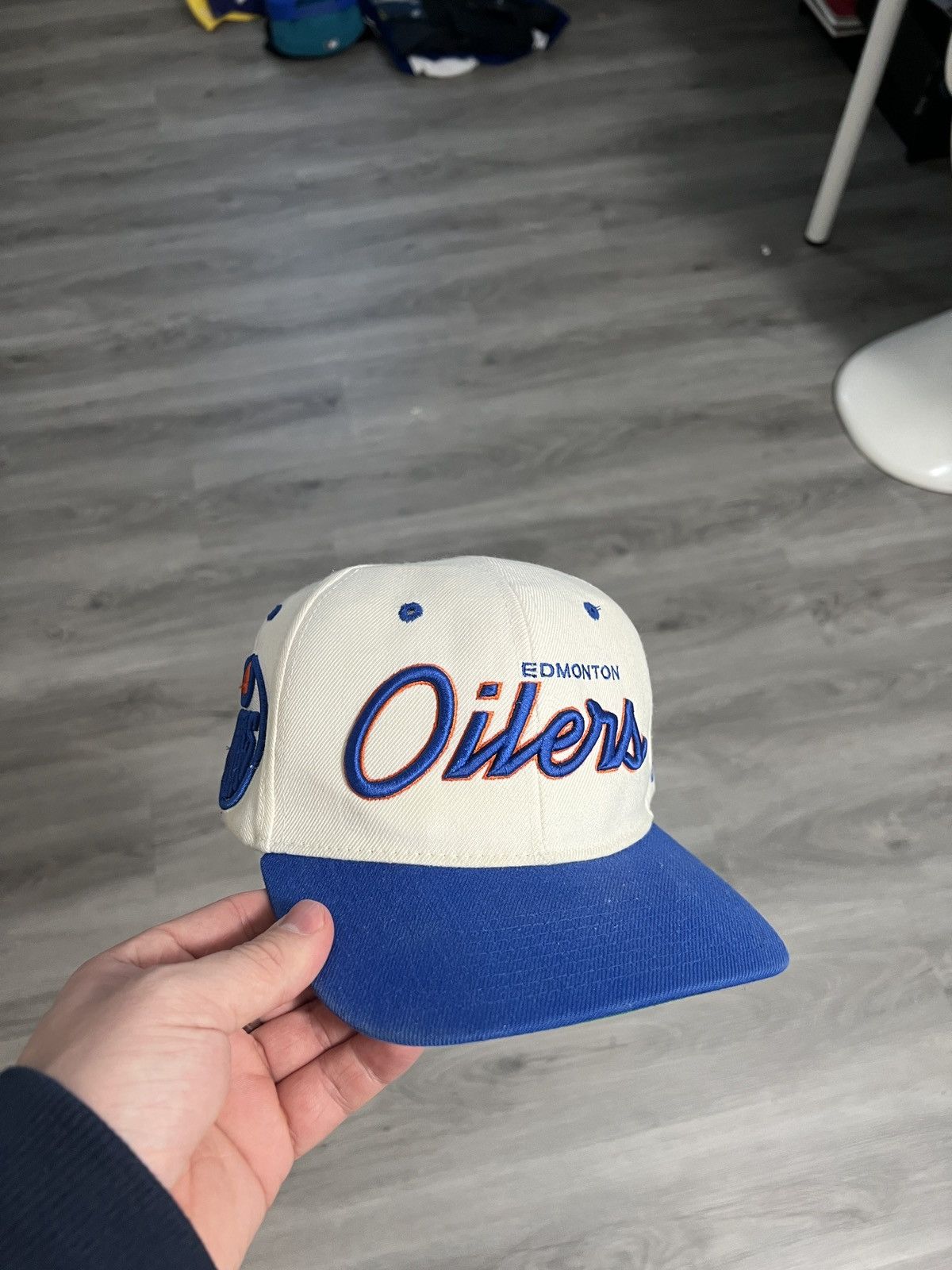 NHL × Vintage × Zephyr Vintage Edmonton Oilers script SnapBack | Grailed