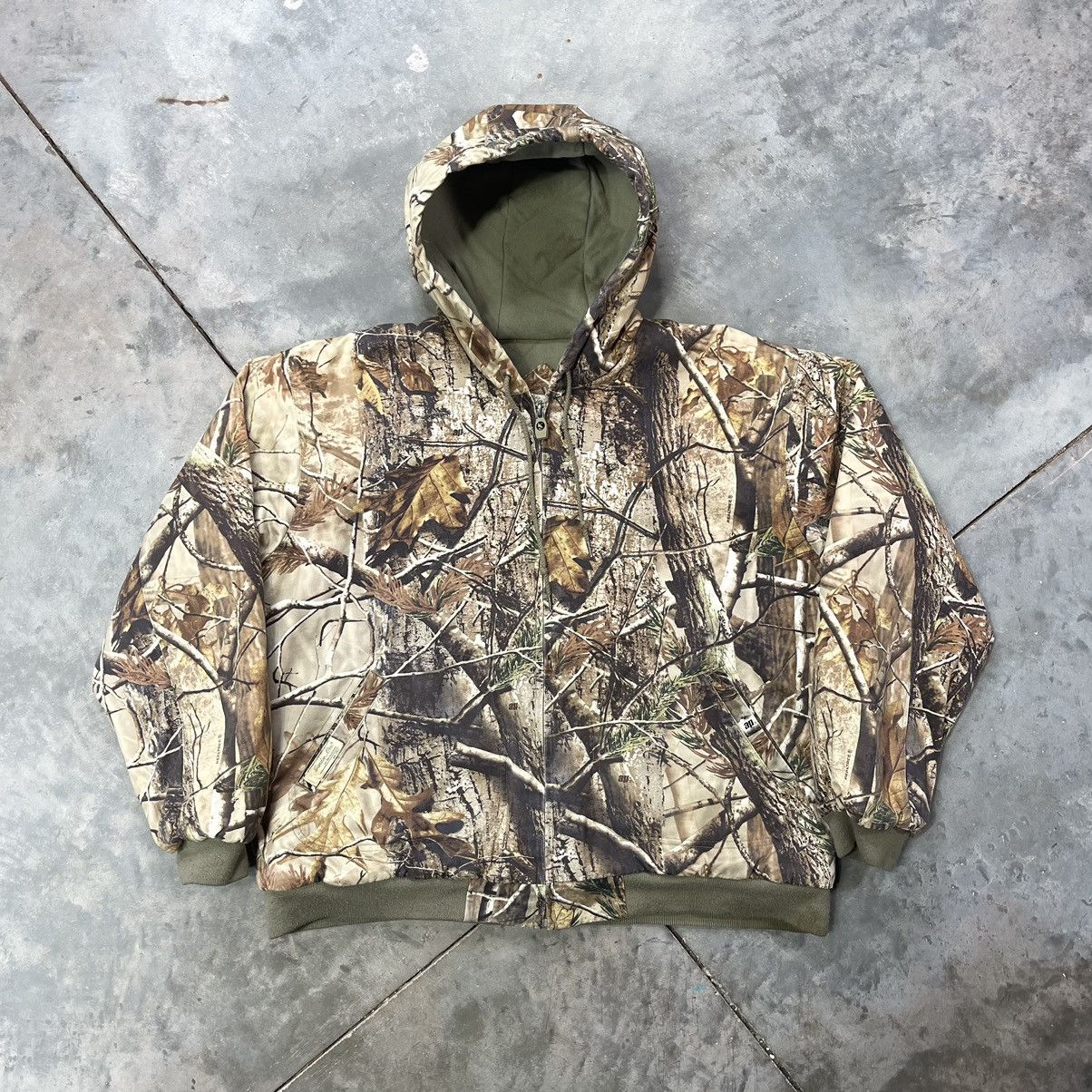 Camo × Vintage Vintage Realtree Camo Hooded Workwear Jacket Boxy Fit ...