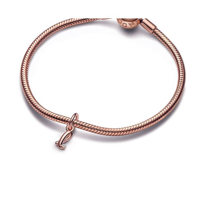 pandora PANDORA Letter l Script Alphabet Dangle Charm In Rose Gold ...