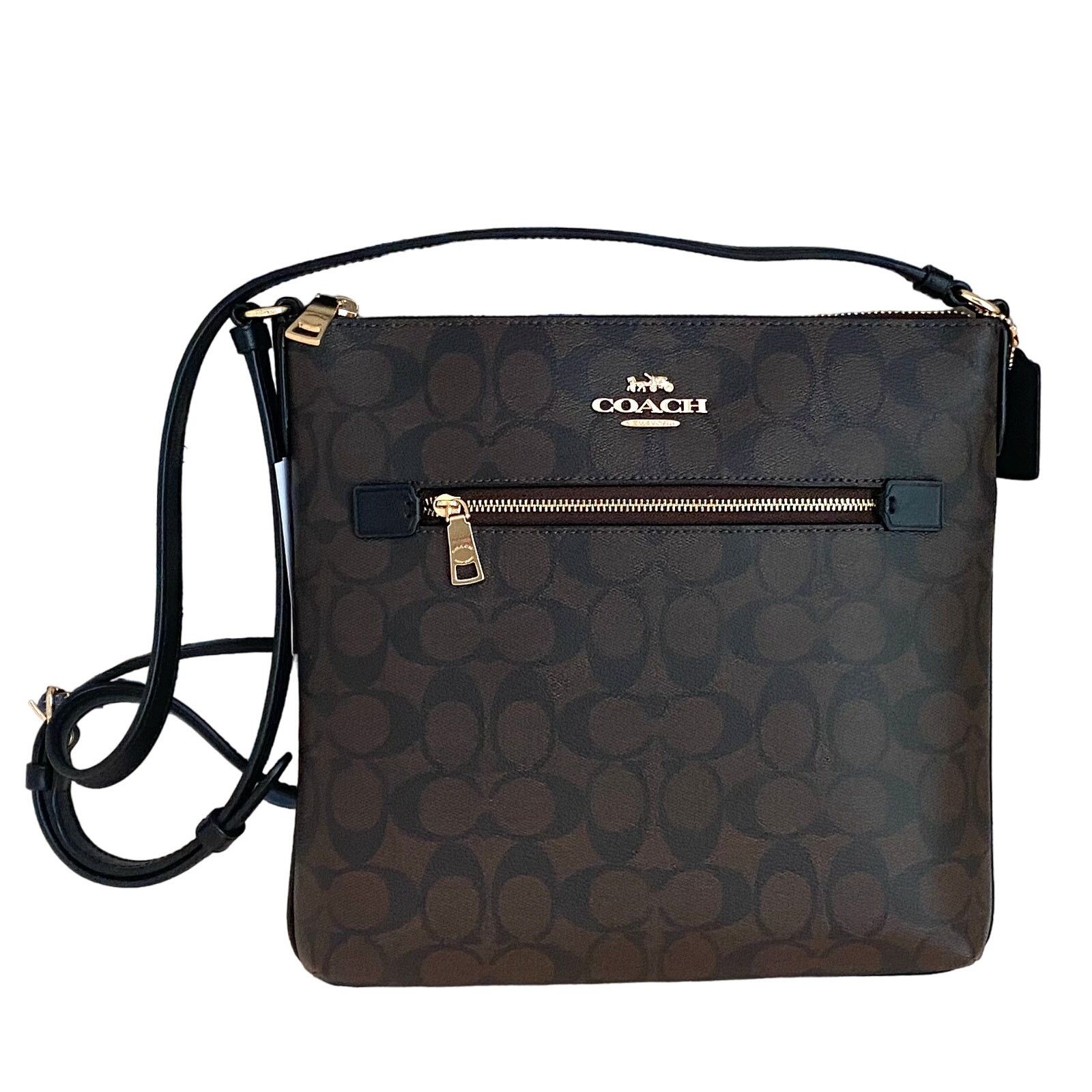 Coach Coach Rowan File Bag in Signature Canvas Brown Black C1554 | Grailed