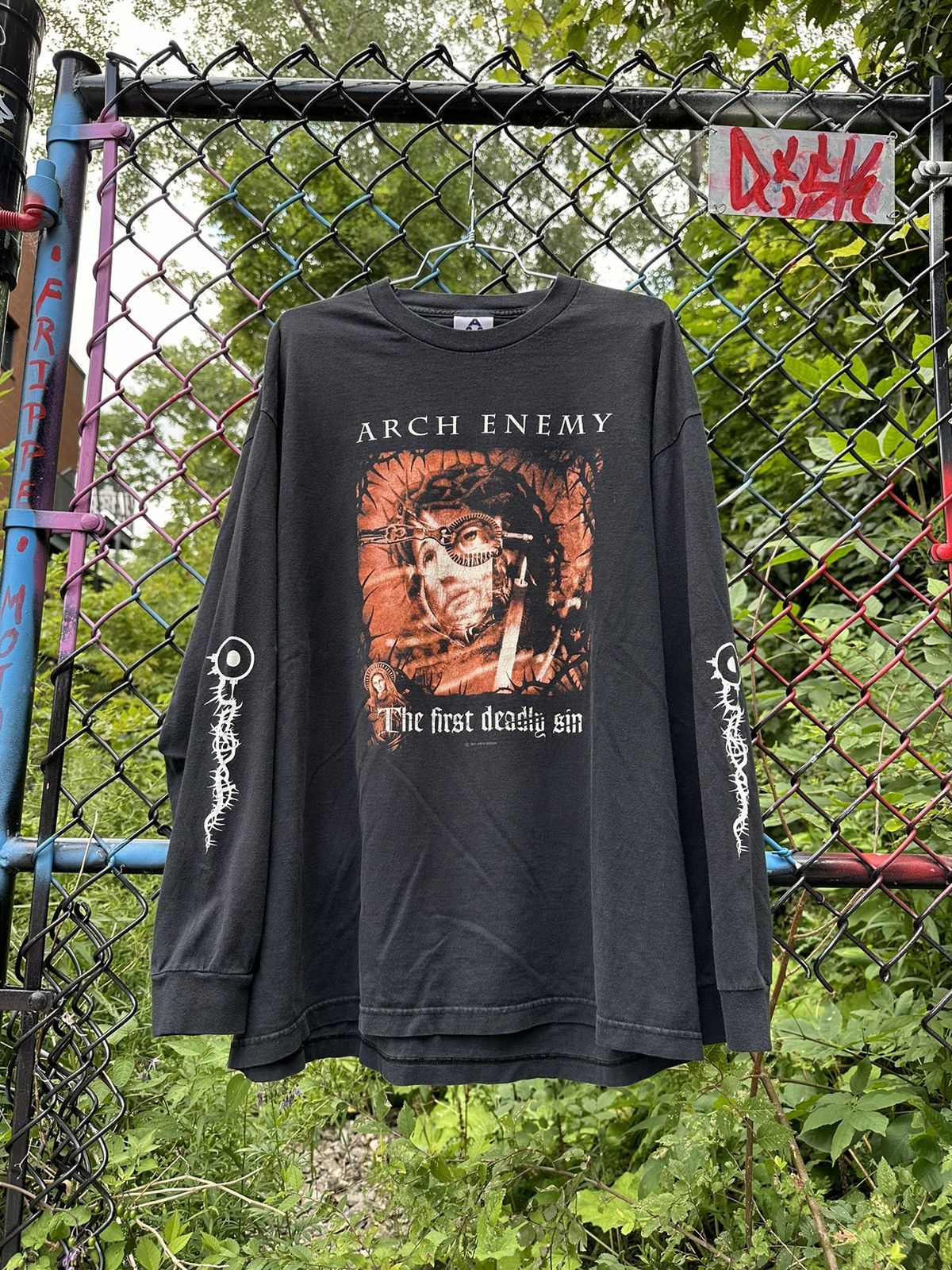 Band Tees × Vintage 2001 Arch Enemy 'The First Deadly Sin' Long Sleeve ...