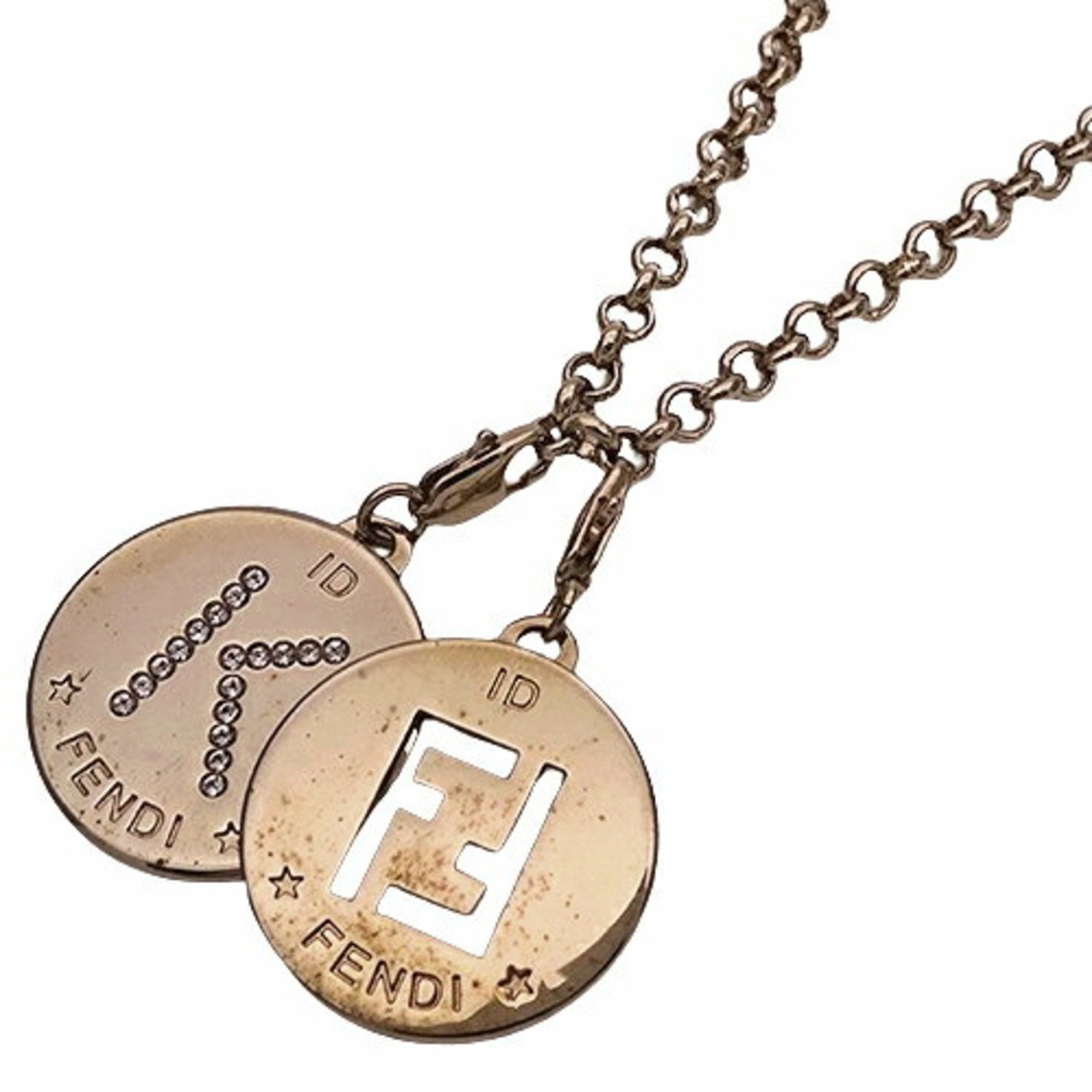Fendi FENDI Necklace Women s Charm Pendant Head Gold Initial K Rhinestone Grailed
