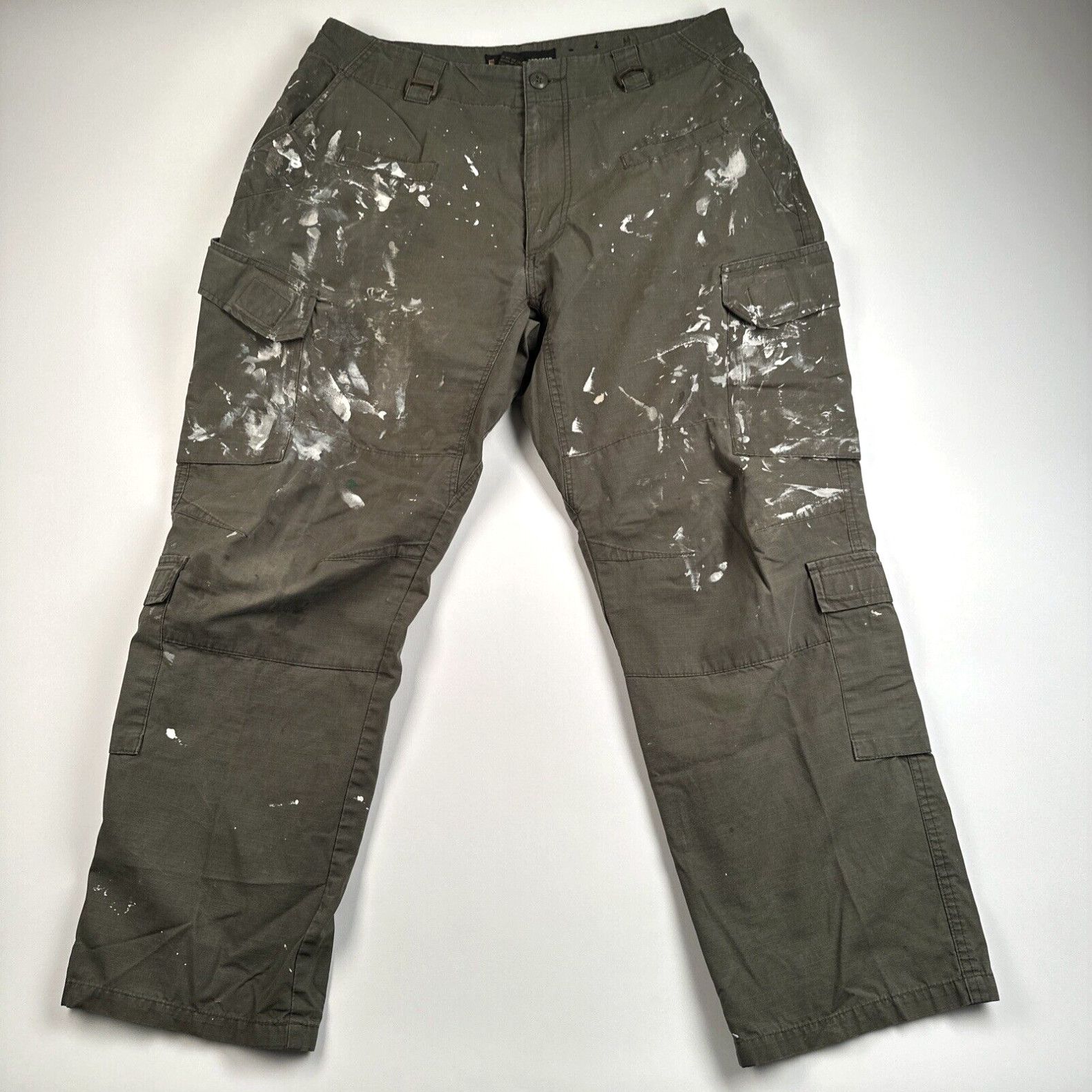 Police LA Police Gear Pants Men Green Tactical Cargo Canvas 38x30 Paint ...