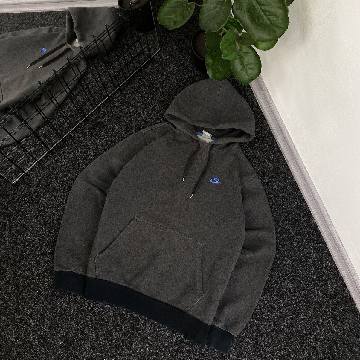 Nike BOXY FIT Nike Vintage Dark Gray Mini Swoosh Blue Y2k Style | Grailed