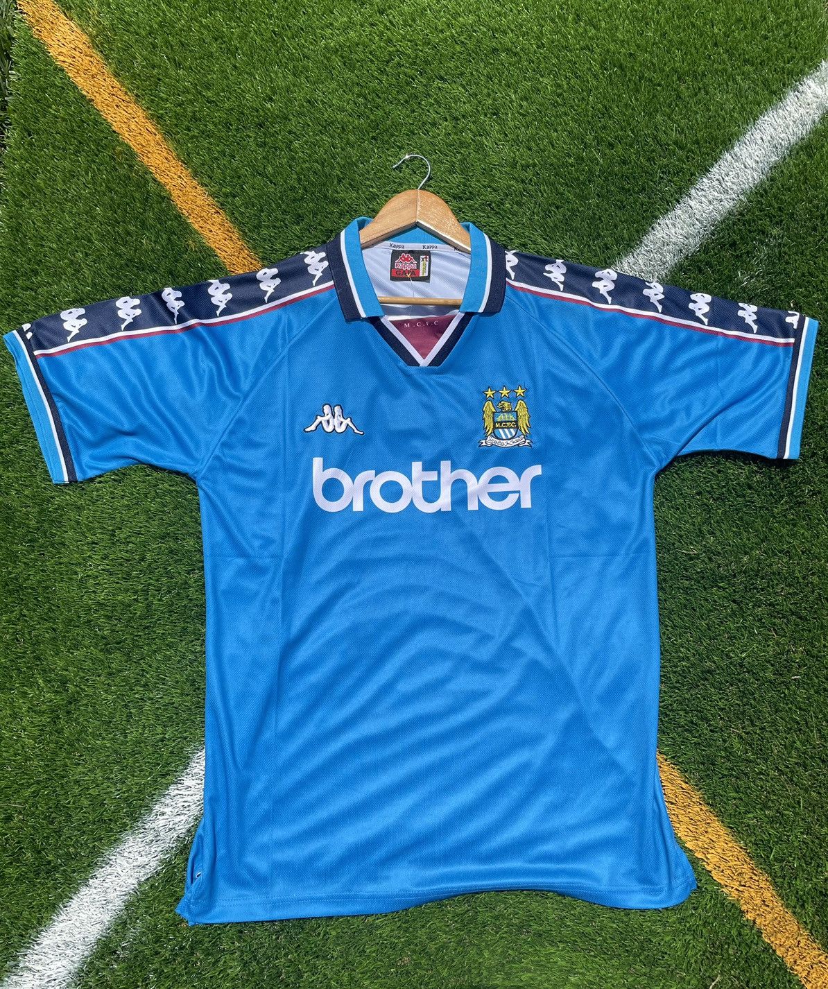 Kappa RETRO JERSEY- Manchester City 1997-1999- Home | Grailed
