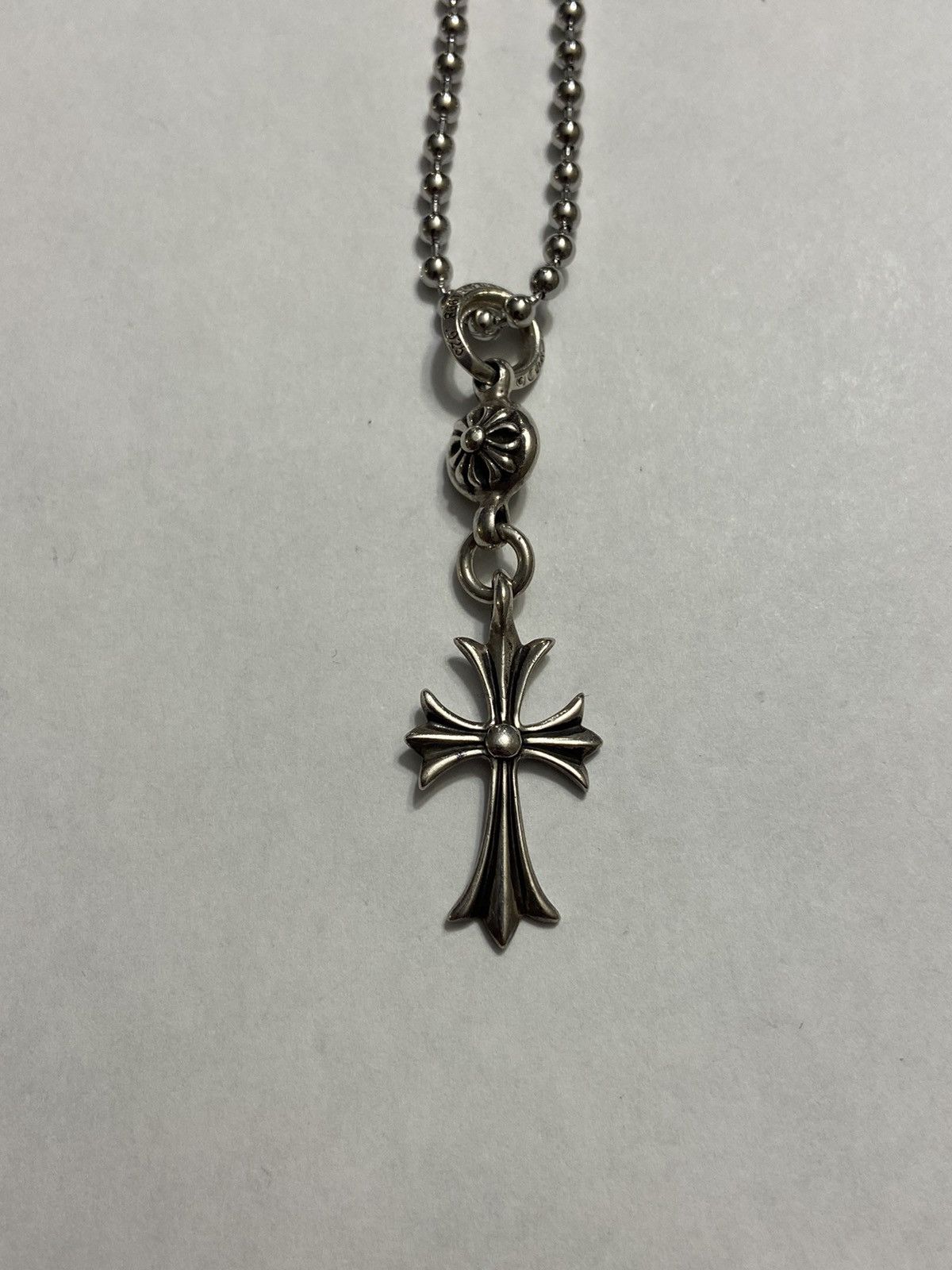 Chrome Hearts Chrome Hearts Ball Cross Pendant Silver Ball Chain ...