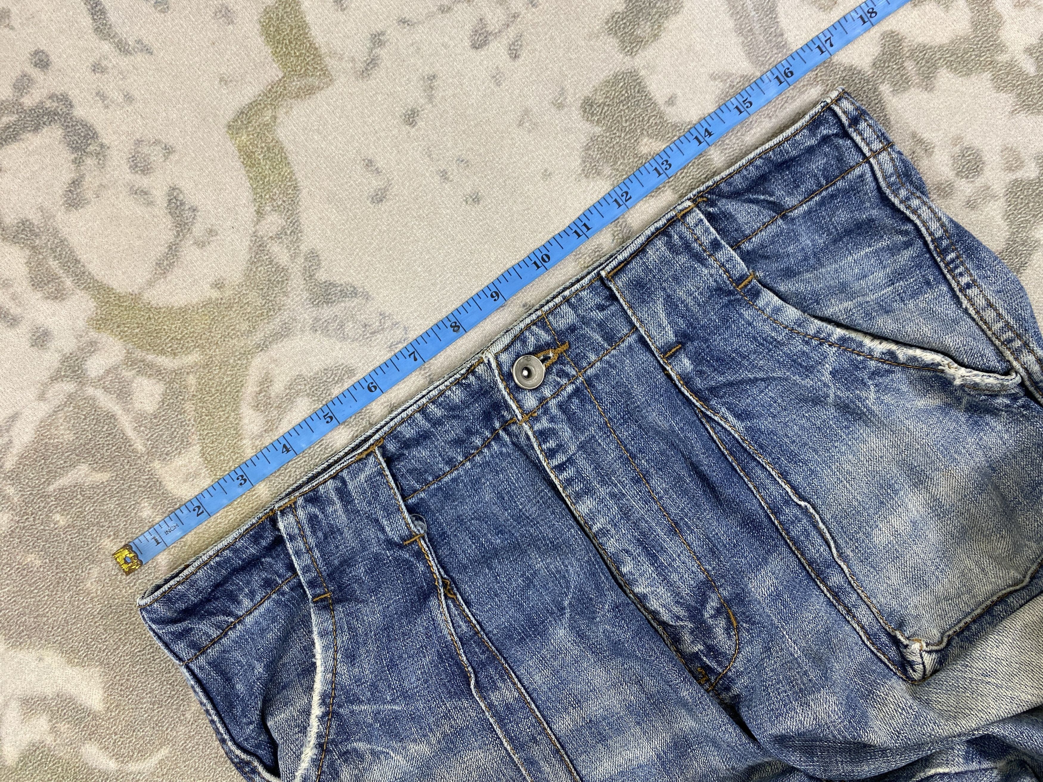 Japanese Brand Distressed Blue Global Work Jeans 33x29 Denim- JN3524 ...
