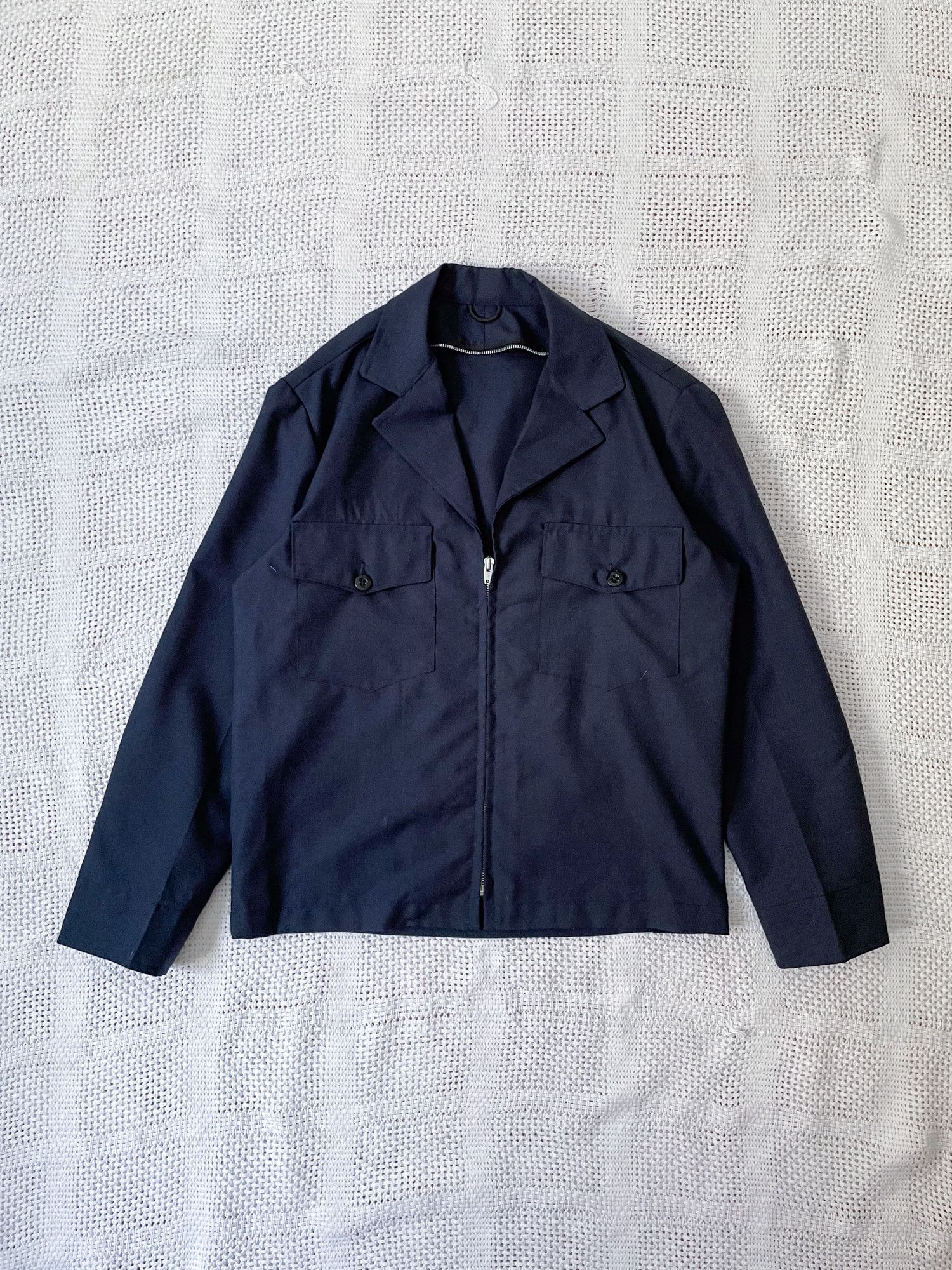 Vintage 80s Boxy Dark Navy Work Jacket | Grailed