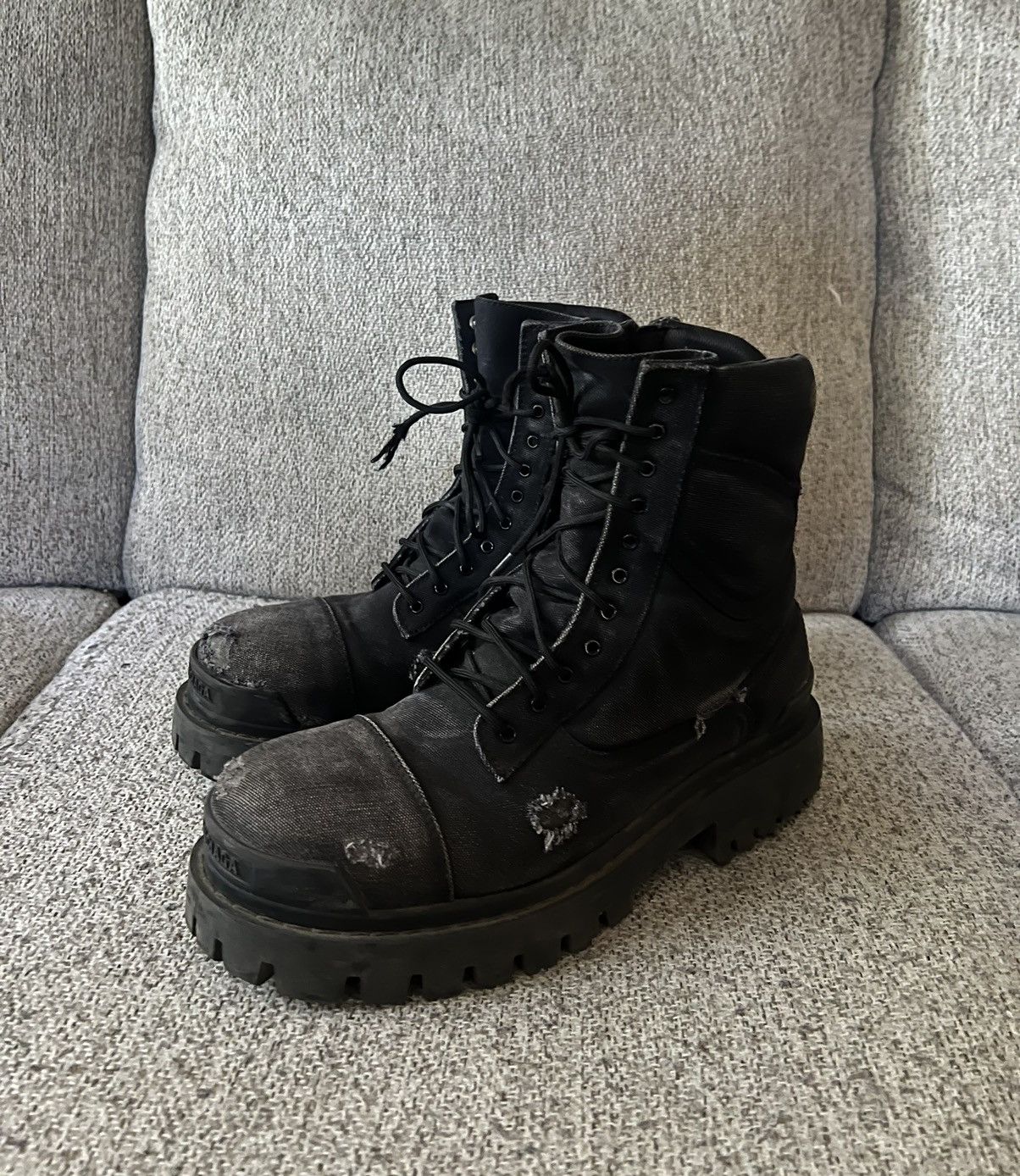 Balenciaga Balenciaga Distressed Strike Boots | Grailed