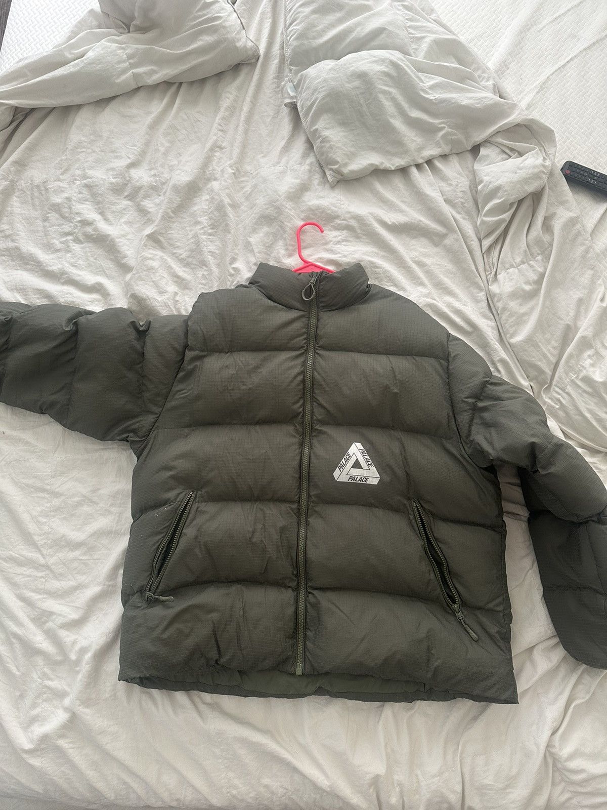 Palace Palace “Ripstop Puffa” Olive puffer jacket | Grailed