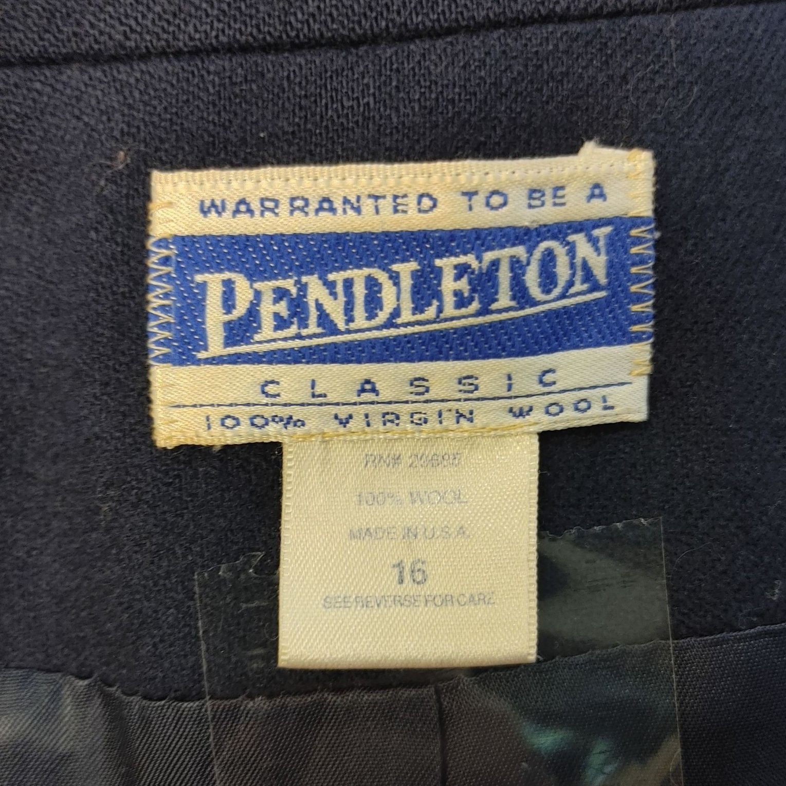 Pendleton Pendleton Women's Navy/Gray Classic 100% Virgin Wool Blazer | Grailed