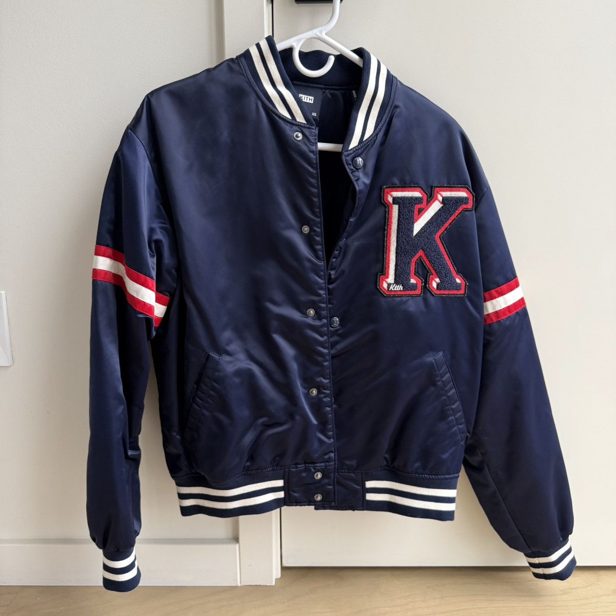 Kith Kith Navy Varsity Jacket | Grailed