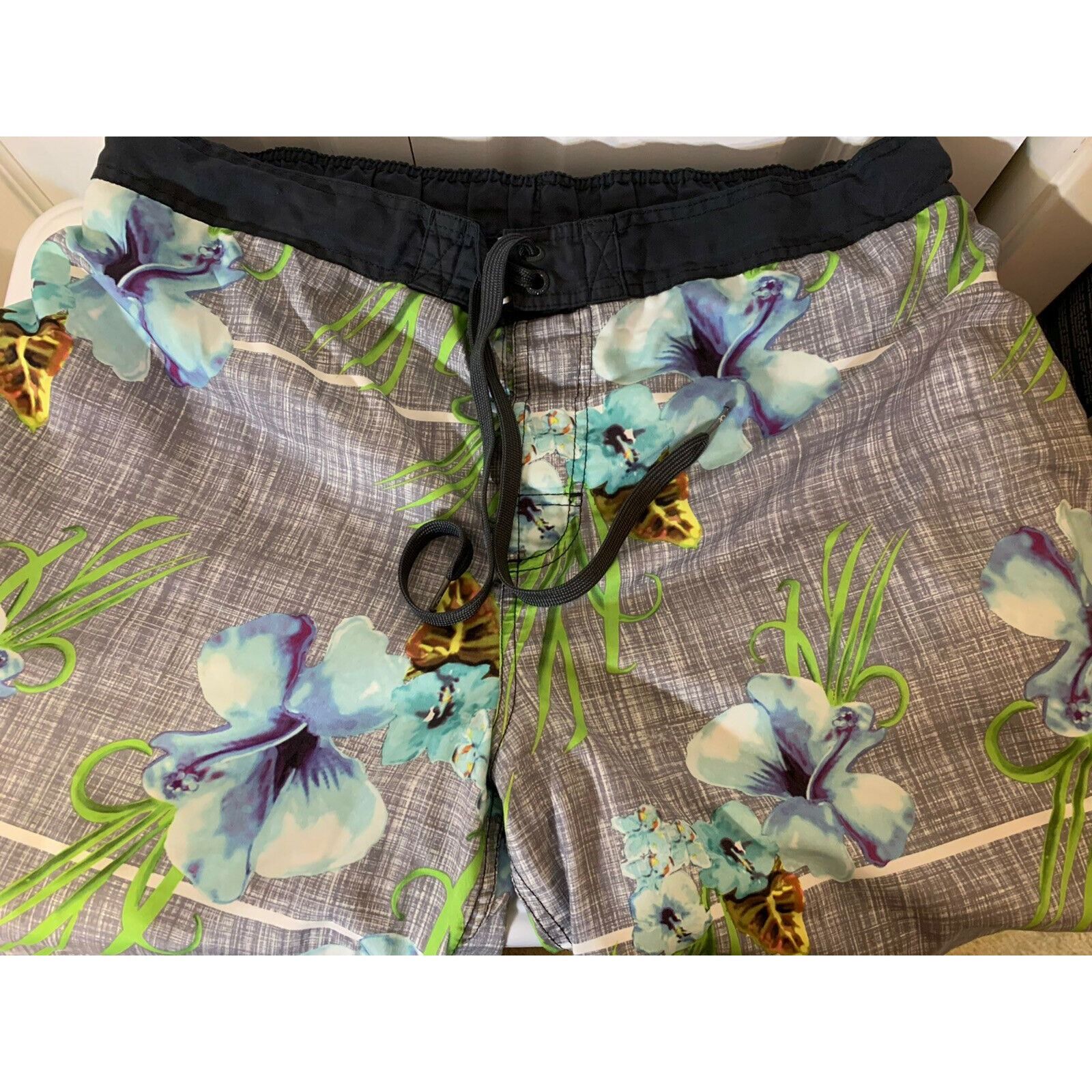 Ocean Pacific OP Swim Trunks Shorts Men’s Sz XL 40-42 Gray Blue Green Swim | Grailed