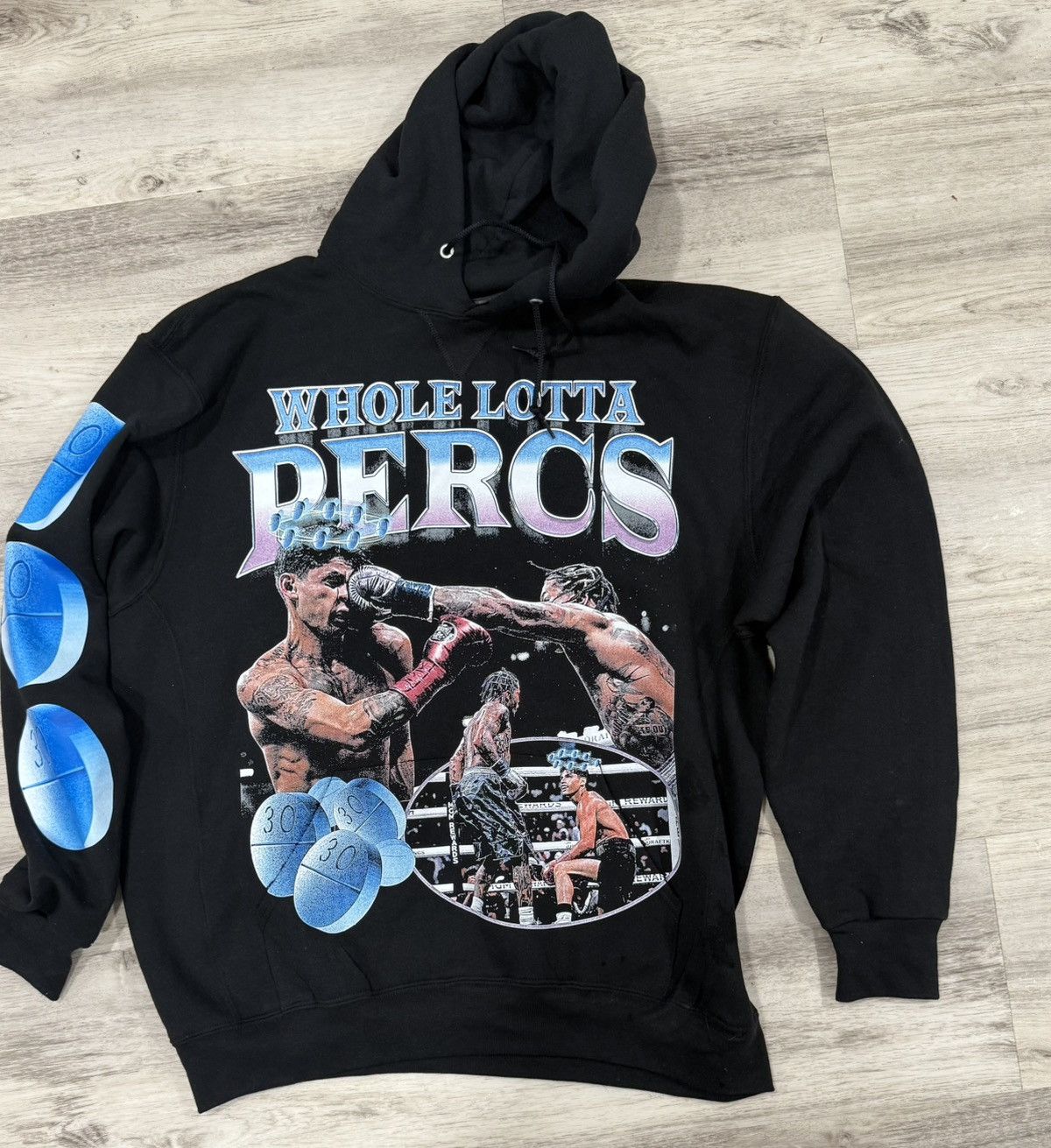 Hype × Streetwear × Very Rare Black Whole Lotta Percs Knockout Hoodie ...