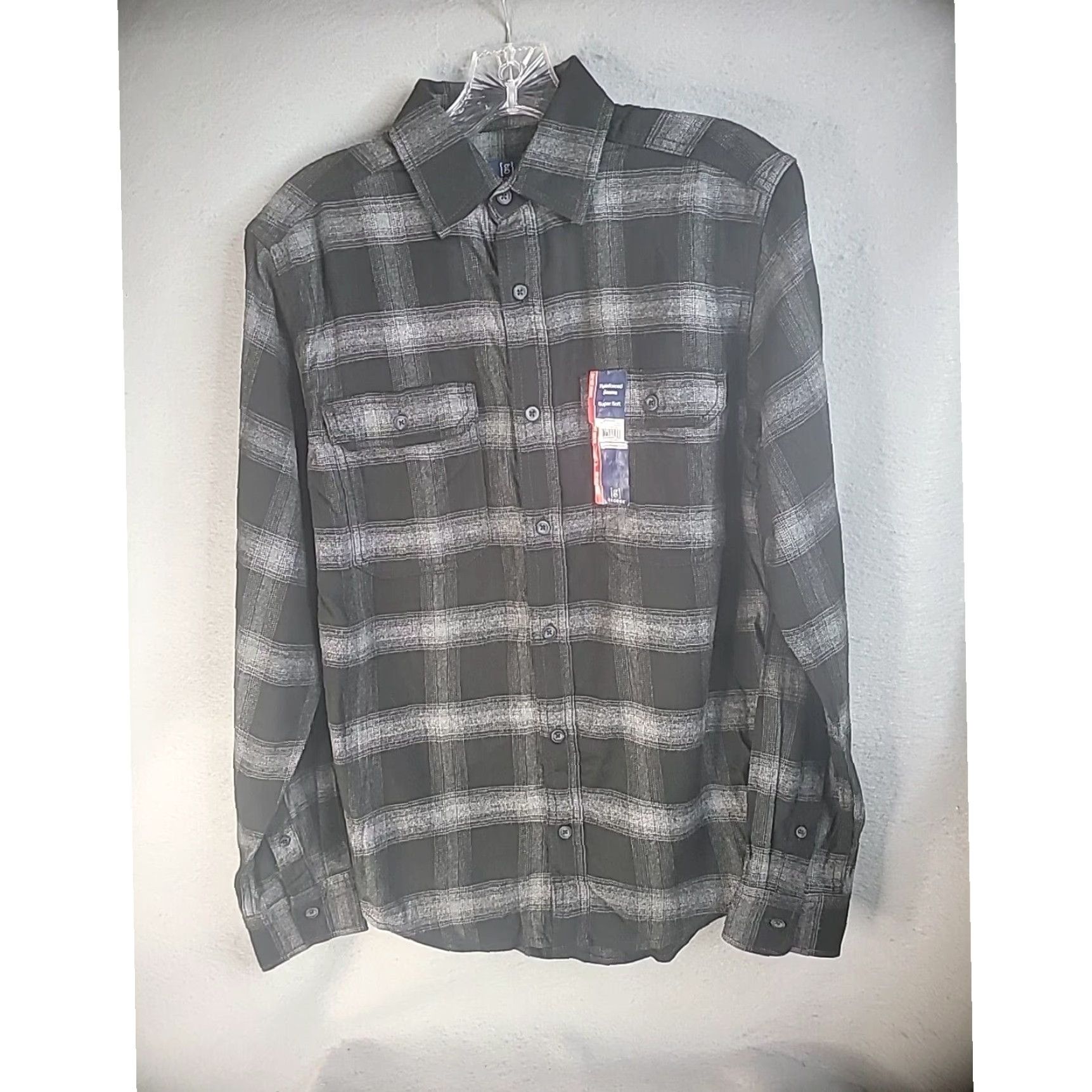 George Classic Fit Mens Extra Small XS Button Front Flannel Shirt in ...