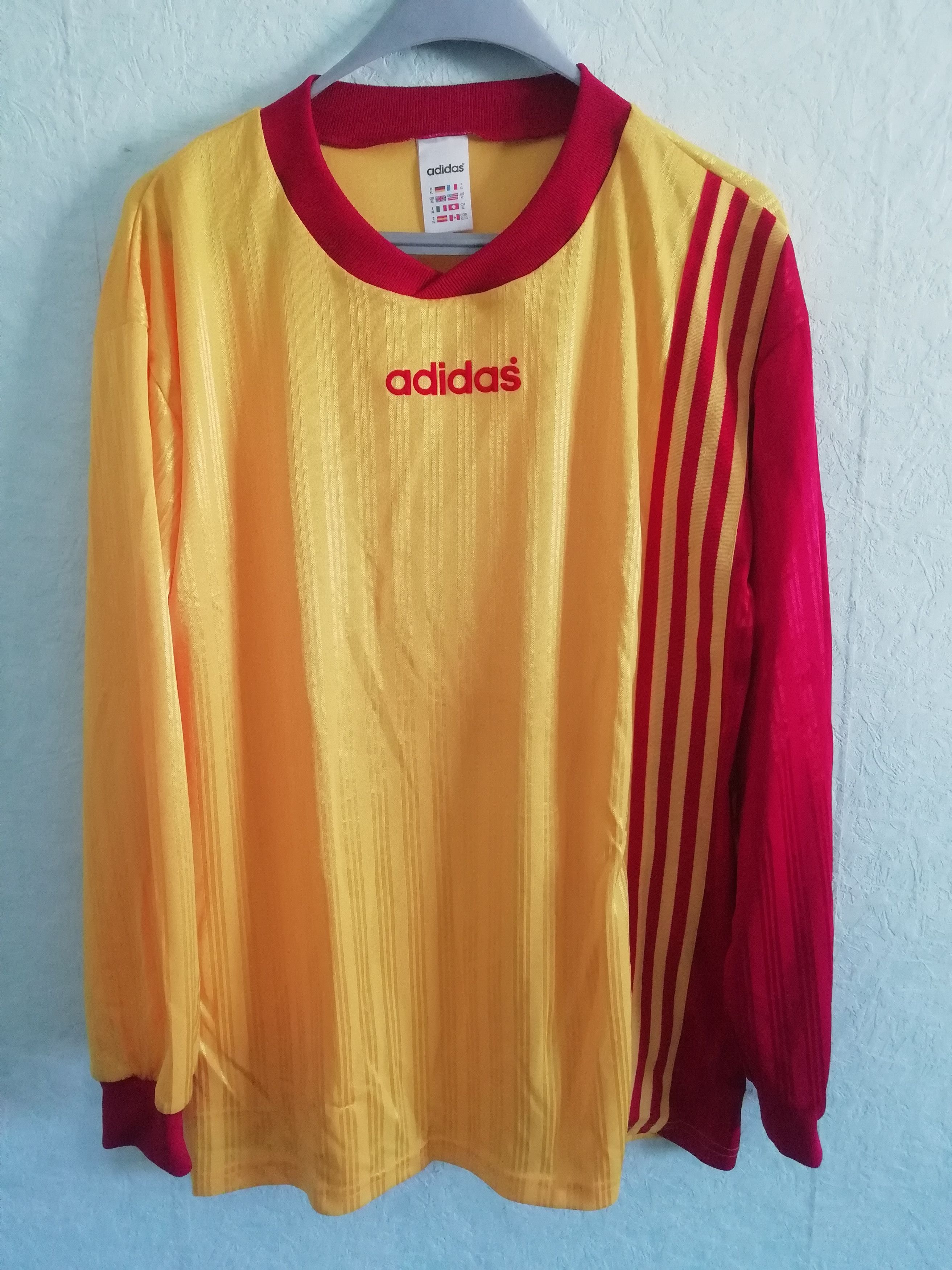 Adidas Adidas 1996 1997 1998 Template Football Shirt Yellow/Red | Grailed