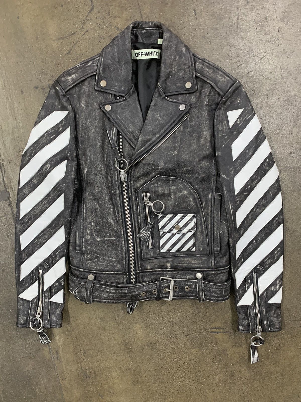 Off-White Off White Leather Jacket | Grailed