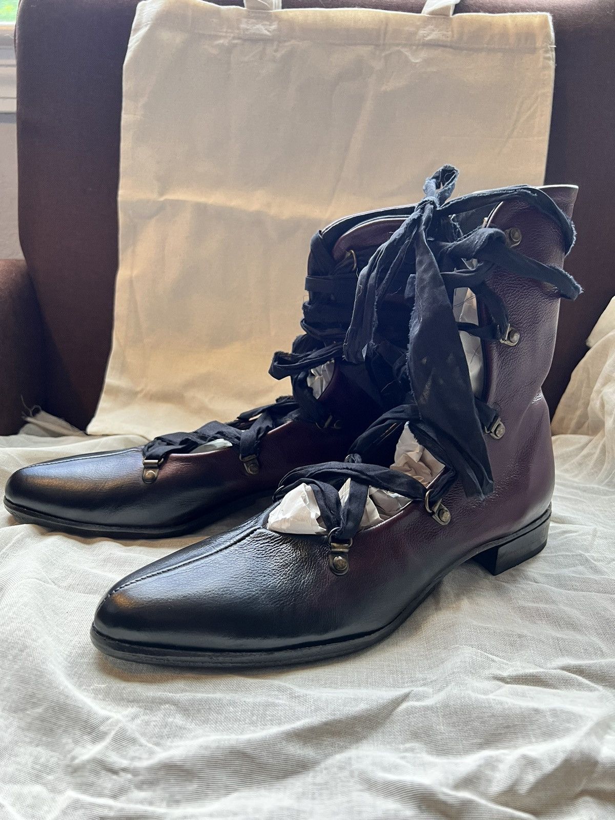 Elena Dawson Atelier Inscrire Imogene Wine Lace Up Boots EU 39 New in ...