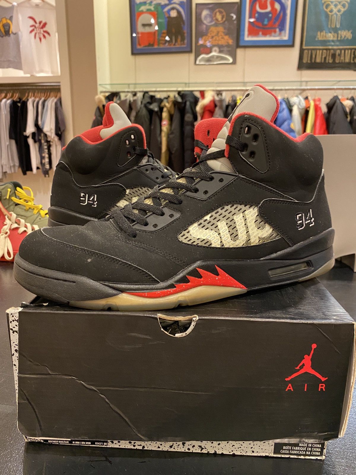 Supreme Jordan Retro 5 supreme ‘Black’ | Grailed