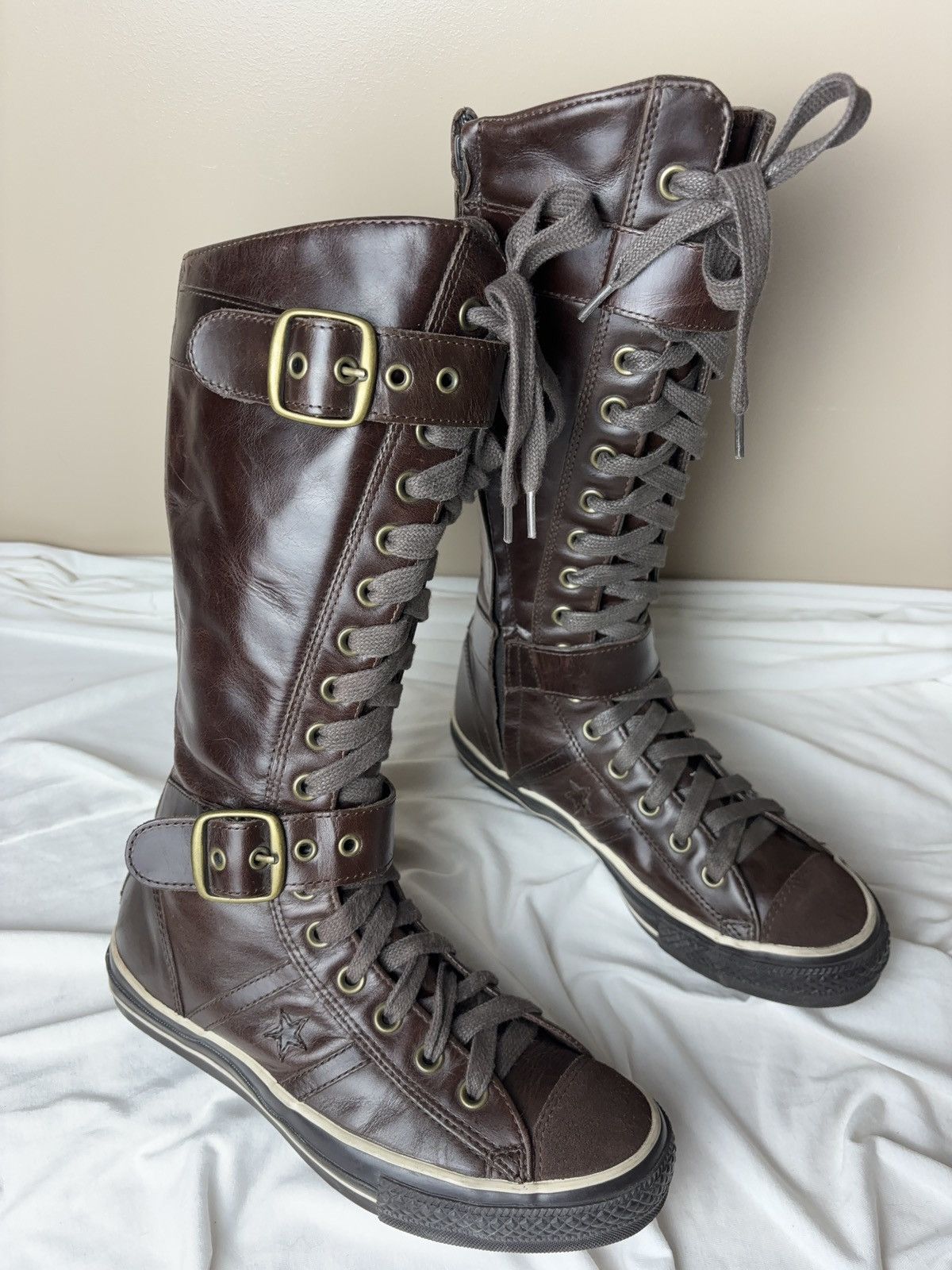 Converse × Streetwear × Vintage Converse vintage leather high boxing ...