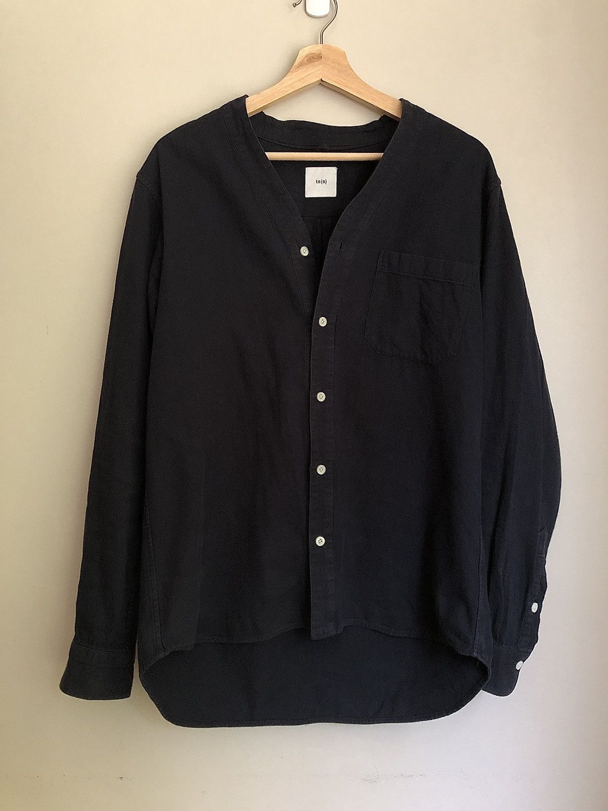 Ts(S) TS(S) Indigo Collarless Work Shirt | Grailed