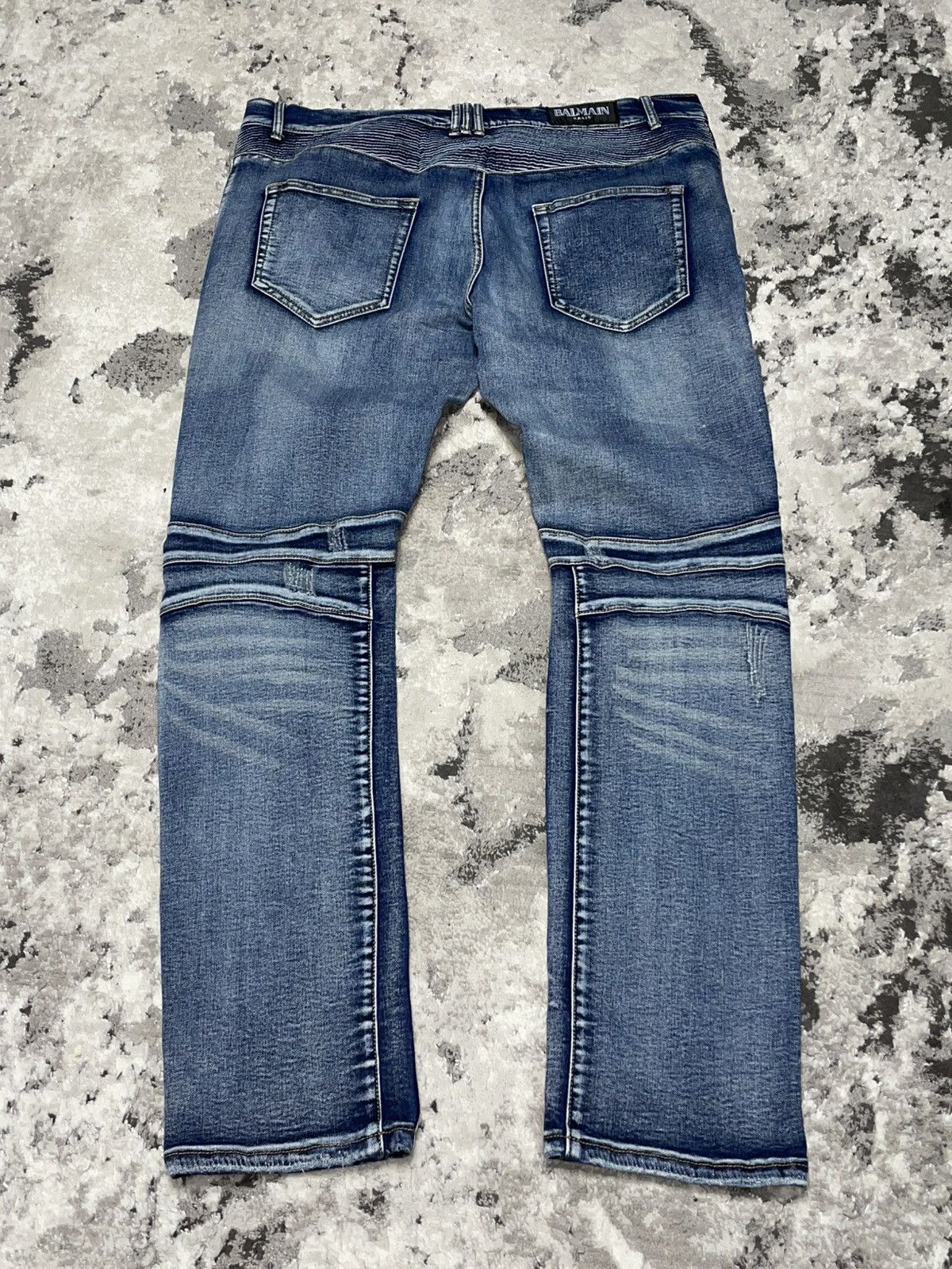 Balmain Balmain Biker Distressed Washed Jeans Rare Rick Balenciaga ...