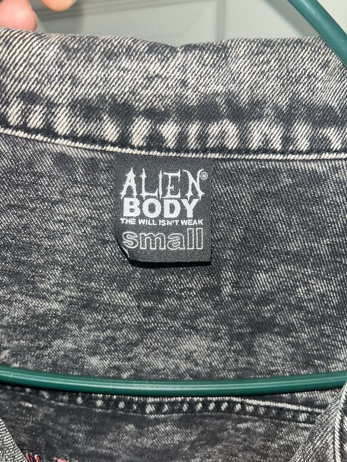 Streetwear Alien Body Acid Wash Denim Jacket | Grailed