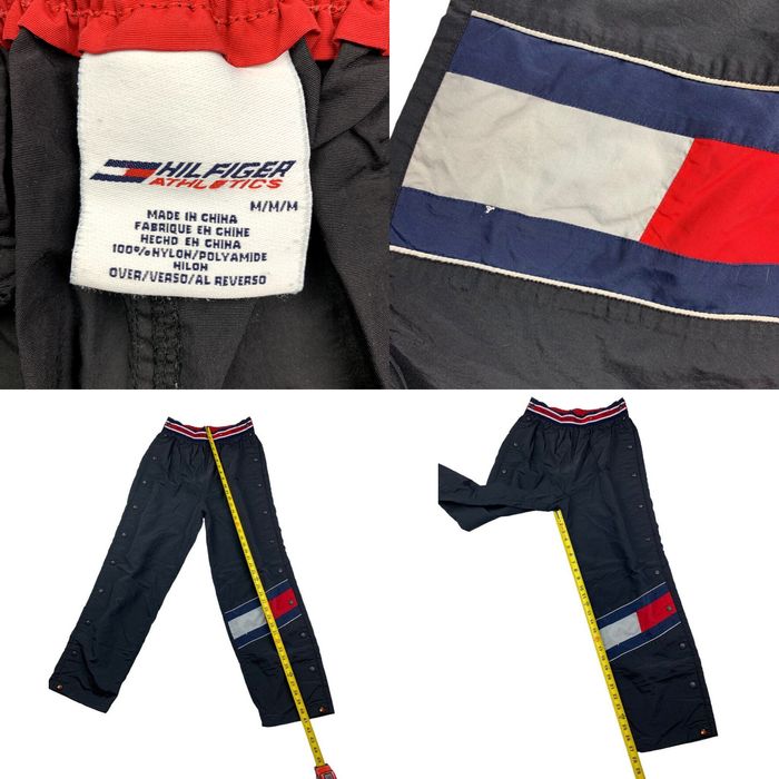 Tommy Hilfiger VTG Tommy Hilfiger Athletics Men's Nylon Tear Away Pants Black • Medium | Grailed