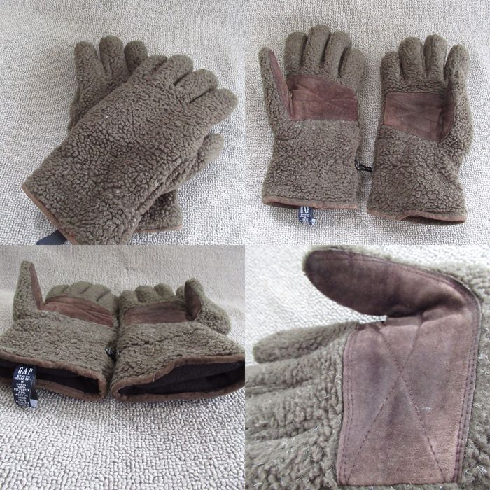 Gap Gap Gloves Adult Medium Green Fleece Faux Leather Inside Mens | Grailed