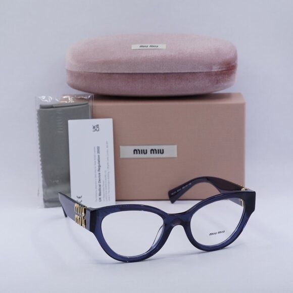 Miu Miu 🕶️ New Miu Miu MU01VV 08Q1O1 Eyeglasses - Blue Transparent ...