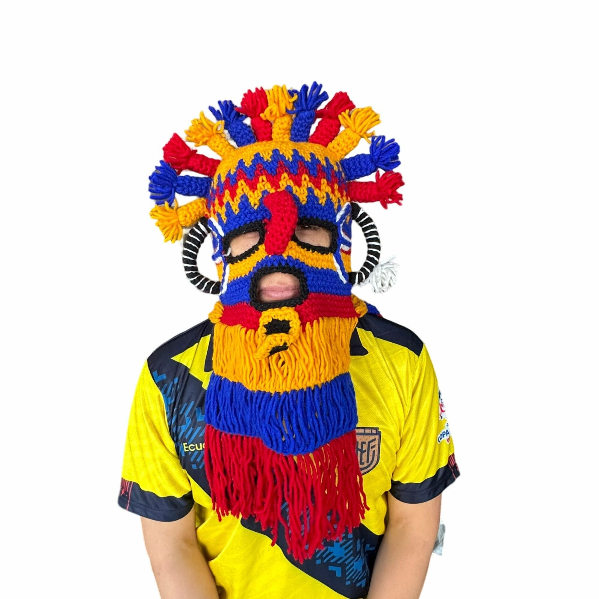Other ⭐OZ Handmade Adult Mask Aya Diablo Huma Incas Ecuador Flag I ...