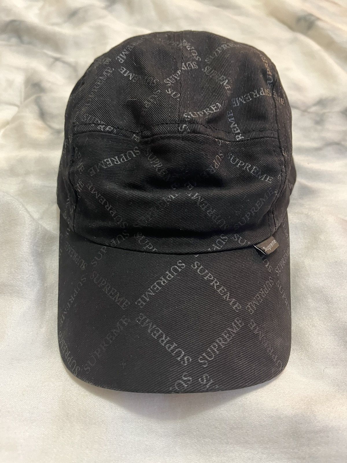 Streetwear × Supreme × Vintage Supreme 2001 Black Monogram Logo Hat ...