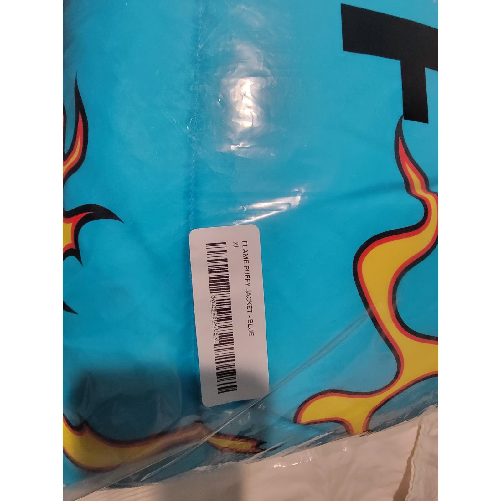 Golf Wang Golf Wang Blue Flame Puffer Jacket by Tyler the Creator | Grailed