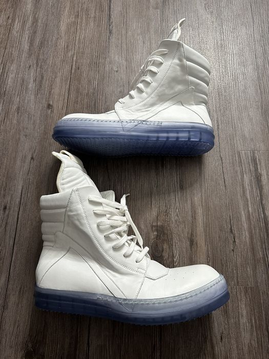 Rick Owens 🧛🏼‍♂️Rick Owens🧛🏼‍♂️ Chalk White Transparent Blue Sole ...
